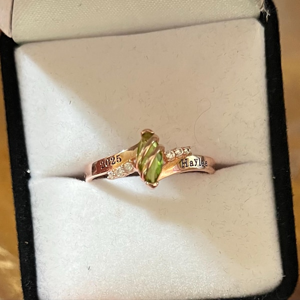 Customized Sterling Silver Women’s High School Class Ring – Gem ...