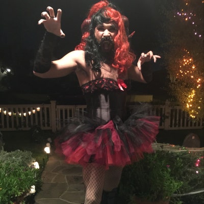 Adult Tutu Black and Red Tutu Halloween Tutu Goth Tutu Rave Tutu ...