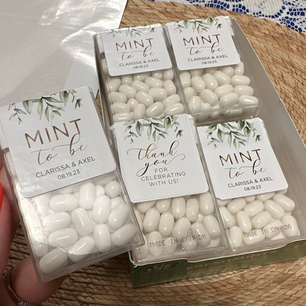 Mint to Be Tic Tac Stickers - Wedding Favor Sticker - Tic Tac Labels ...