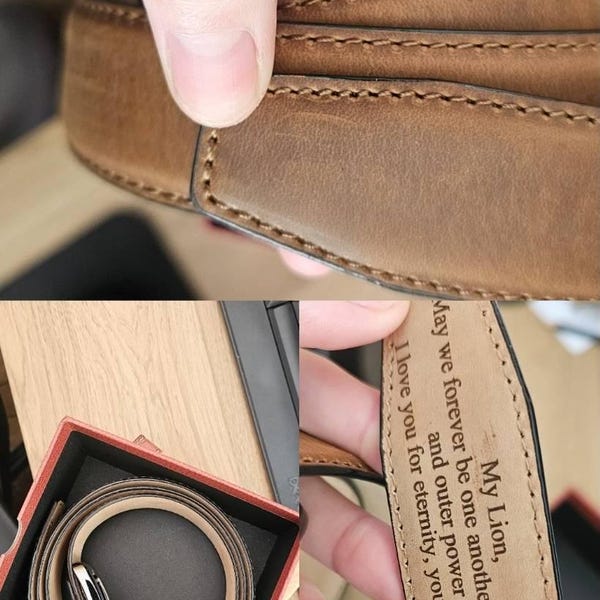 Custom Leather Belt for Dad, Father's Day Gift for Boyfriend, Unique ...
