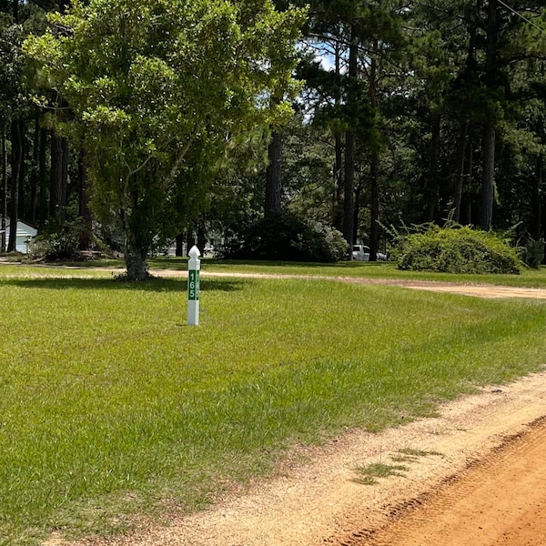 White Address Post With Green Reflective Numbers - 32” Tall Address ...