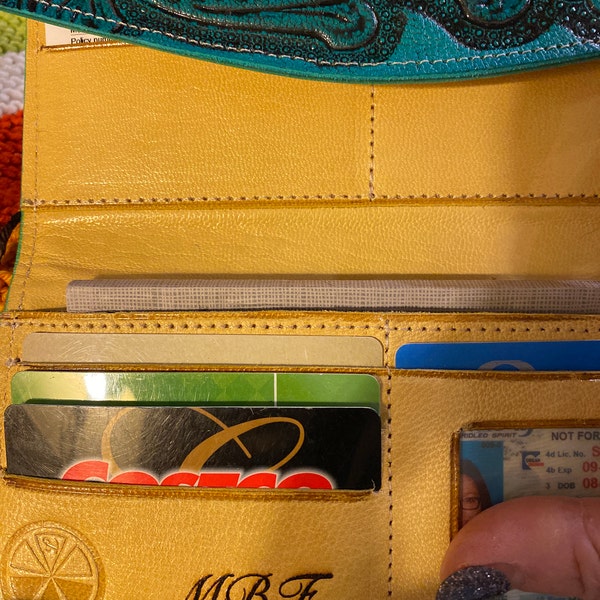 Floral Leather Wallet for Women, Personalized Trifold Wallet, Engraved ...