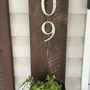 Cedar House Number Sign With Planter Box/housewarming - Etsy