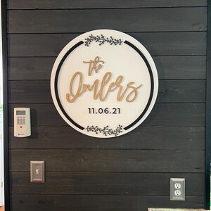 Round Wedding Welcome Sign, Custom Wedding Name Circle Sign, Ceremony ...