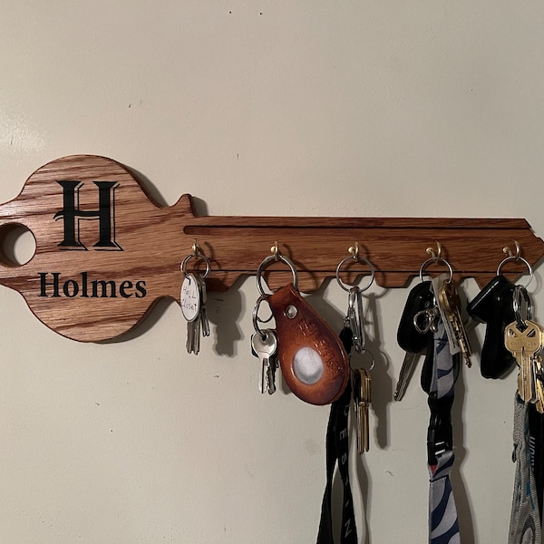 Personalized Wood Key Holder for Wall, Wedding, Housewarming, Home ...