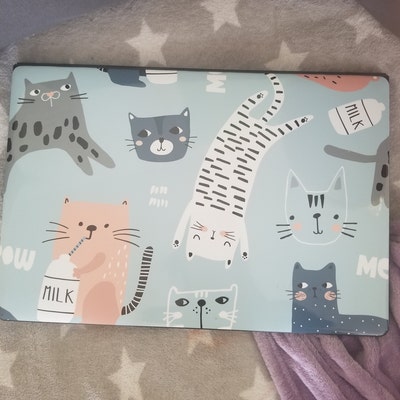 Playful Kitty Cat Party Illustration Laptop Skin, MacBook Skin ...