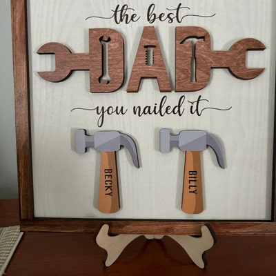 Personalized Father's Day Gift, the Best Dad Sign, Family Sign, Father ...