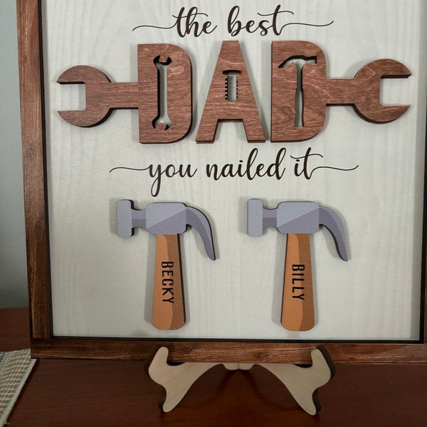 Personalized Father's Day Gift, the Best Dad Sign, Family Sign, Father ...