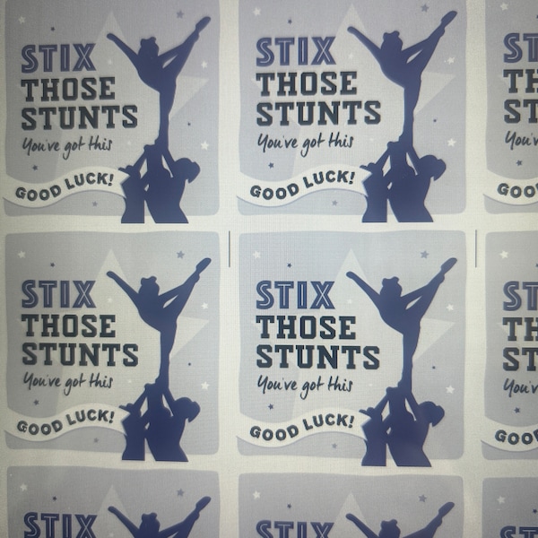 Cheer Team Good Luck Gift, Candy Favor Tags, Cheerleading, Competition Gifts, Team Gifts, Stix ...