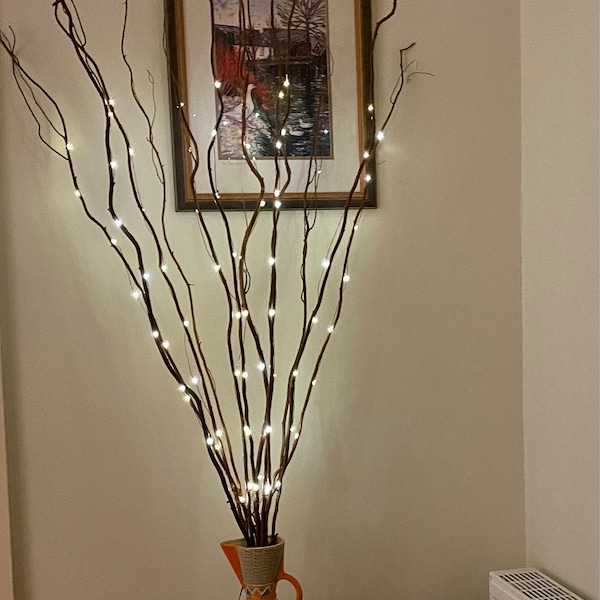 Light up Willow Twigs Bunch, 80 LED Battery Operated 1.15M Branches ...