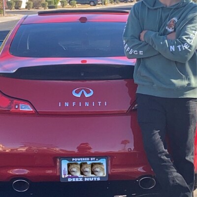 Sticker Connection Powered by Deez Nuts Funny License Plate Frame for ...