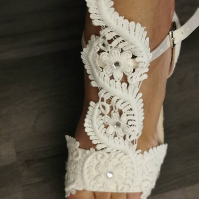 Bridal Shoes With Pearls, off White Bridal Sandals, Bridal Shoes Block ...