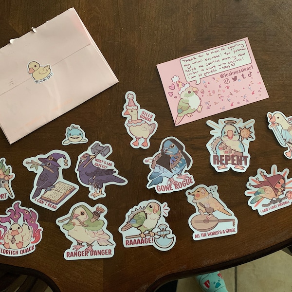 Dnd Class Bird Stickers / Dnd5e Sticker / Pathfinder Sticker / TTRPG ...