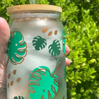 Monstera 16oz Glass Can Cutfile, Svg Dxf Png Files Digital Download - Etsy