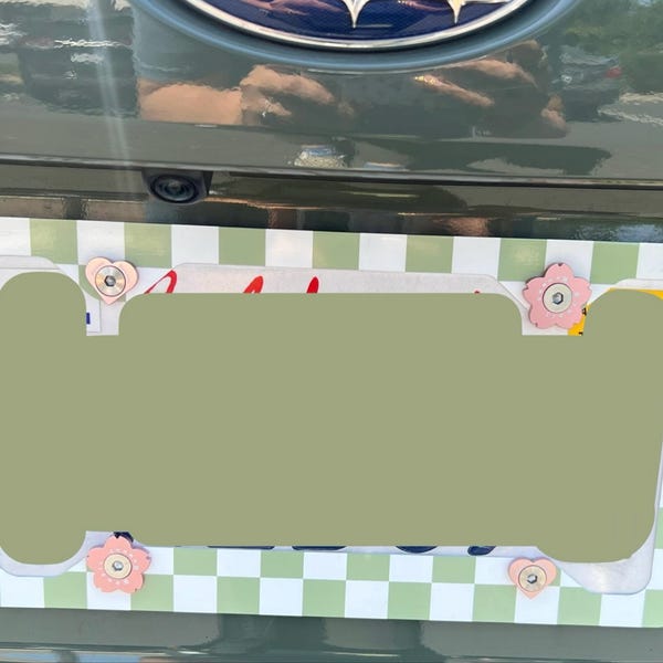 Green Palm Tree License Plate, Cute Car Accessory, Coastal License ...