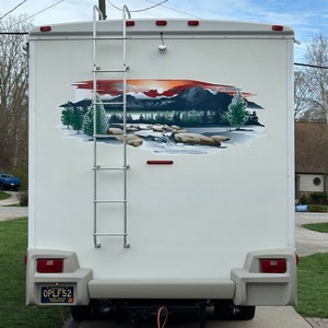 1 RV Trailer Camper MOUNTAIN SCENE Decal Graphic 630 - Etsy