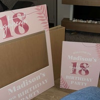 Cheers and Beers Birthday Party Selfie Frame, Any Age Chalkboard Party ...