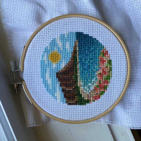 Diamond Head Cross Stitch Pattern - Etsy