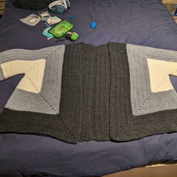 CROCHET PATTERN PDF, the Solid Hexi Cardi, Made to Measure, Hexagon ...