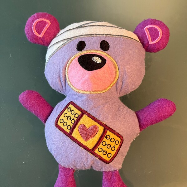 Booboo Bandaid Bear Stuffie ITH Embroidery Machine Pattern - Etsy