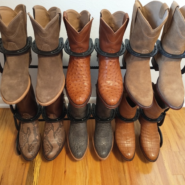 Boot Rack, Horseshoe Decor, Horseshoe Art, Western Decor, Horseshoe ...