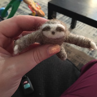 Sloth Desk Pet, Hand Felted Wool Sloth Sculpture, Sloth Gift - Etsy