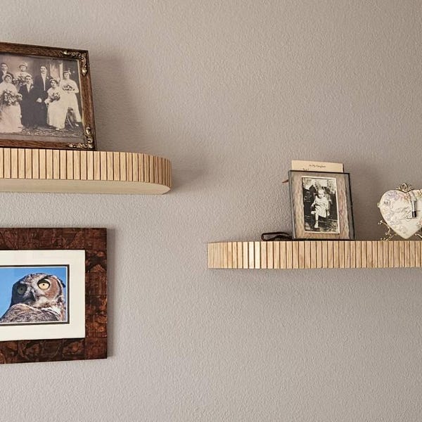 Custom Rounded Fluted Floating Shelf - Etsy