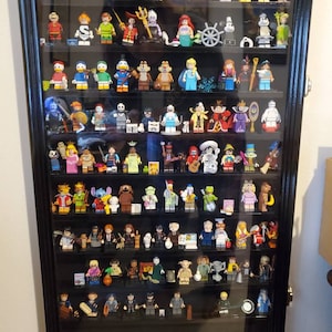 120 Minifigures Display Case Cabinet Miniatures Figurines Small Action ...