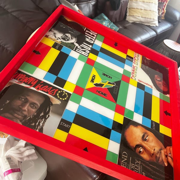 Jamaican Coat of Arms Centered & Athletes Ludi Board With Checkers ...