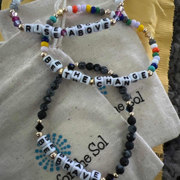 Word Bracelet-believe-stackable Bracelet-custom Word Bracelet-gift ...