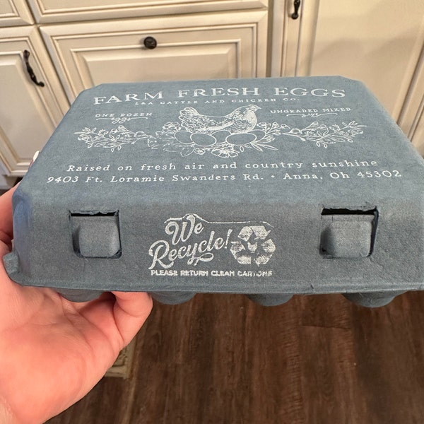Please Return Carton Stamp - We Recycle! - Egg Carton Stamp - Farm ...