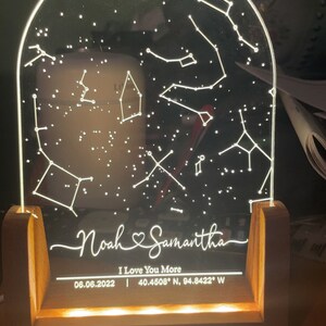 Personalized Constellation Chart Lamp Gift Star Map on Night - Etsy