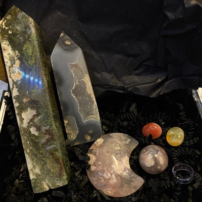 Tree Agate Tumble Large Tree Agate Crystal Tumble Moss Agate Tumble - Etsy