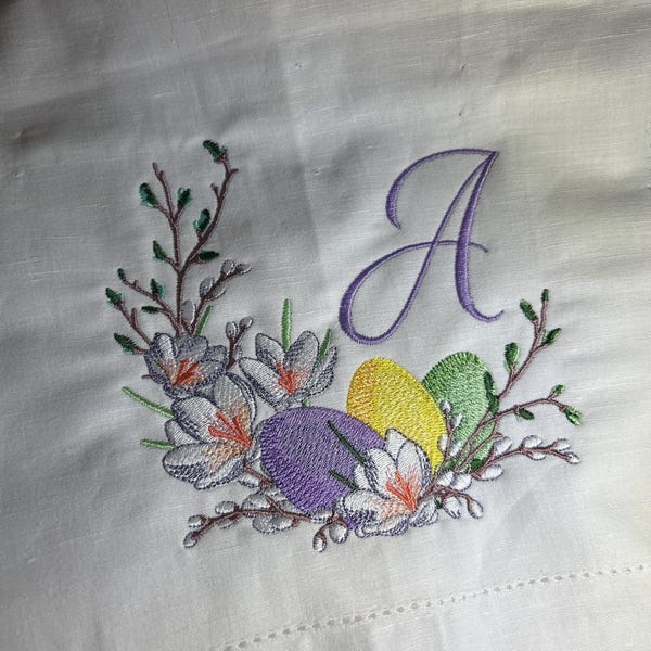 Easter Frame With Flowers and Eggs Embroidery Design, 3 Sizes, Instant ...