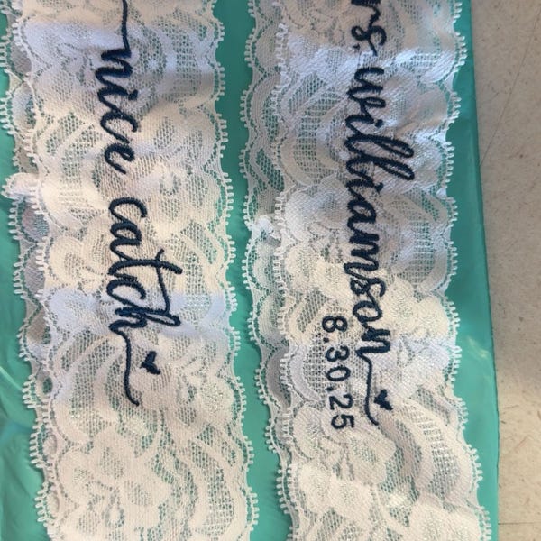 Personalized Wedding Bouquet Ribbon / Couple's Name and Date / Satin ...