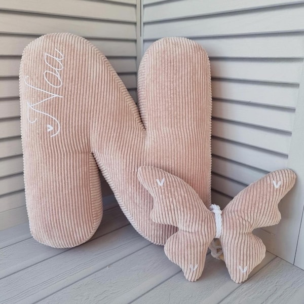 Cursive Name Velvet Pillow (zoe) , Educational Toy, Initial Cushion ...