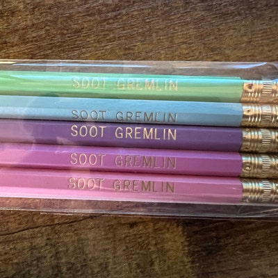 Red Teal Custom Personalized Pencils Set of 5 Mix & Match birthday Gift ...