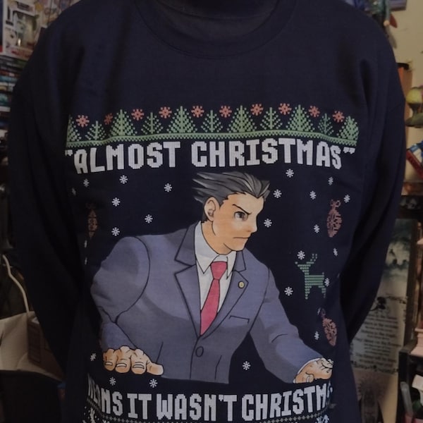 Ace Attorney Ugly Christmas Sweater - Edgeworth Santa December 24th ...