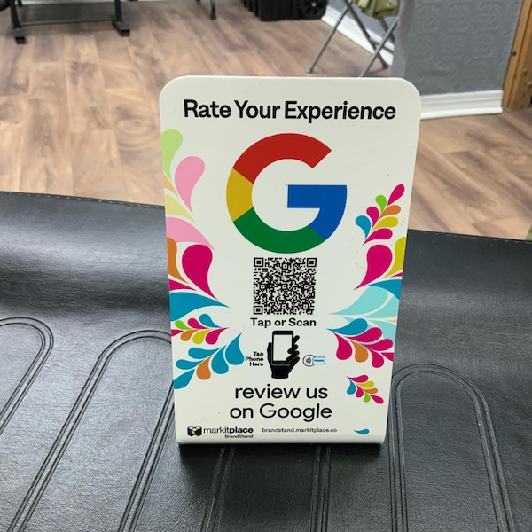 Custom Facebook QR Code Stand With NFC Tap to Follow Us Sign Facebook ...