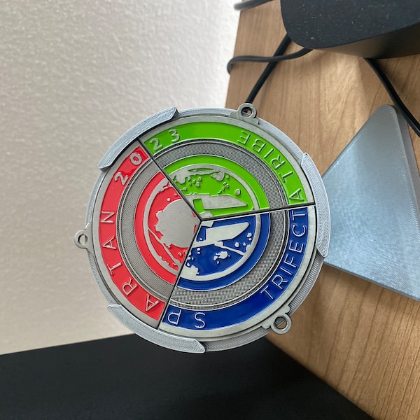 3-in-1 Spartan Trifecta Tribe Medal Wedges Display - Stand/wall Mount ...