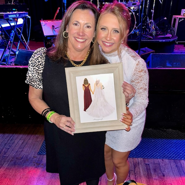 Personalized Bride and Mother Portrait Art PRINT | Mother of Bride ...