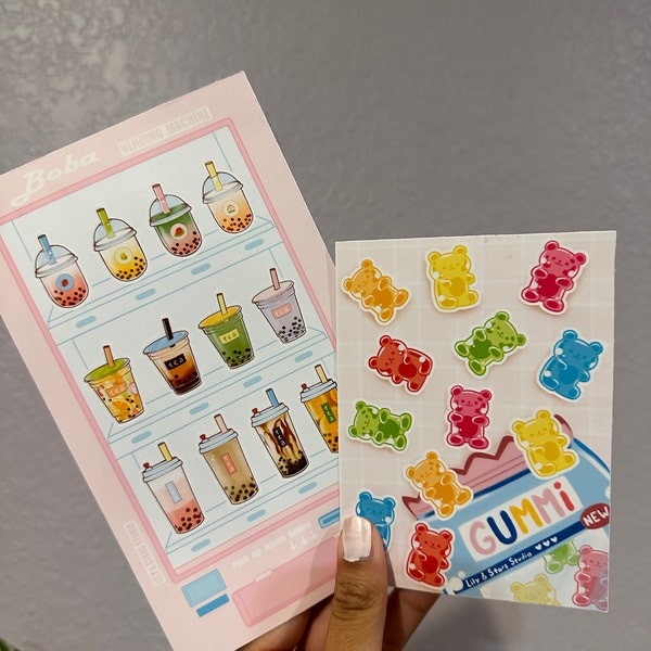 Boba Sticker Sheet • Unique Stickers • Kawaii Design • Cute Food ...
