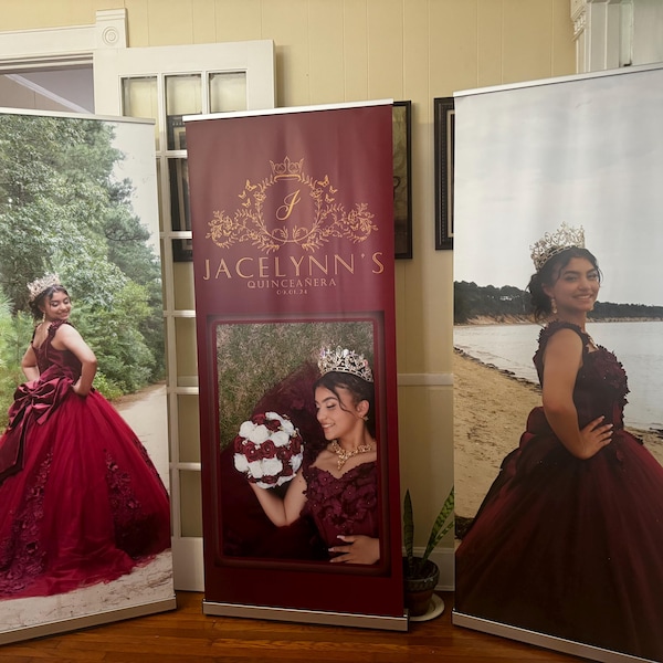 QTY: 3| Custom Quinceanera Retractable 3 Banner Stands Included ...