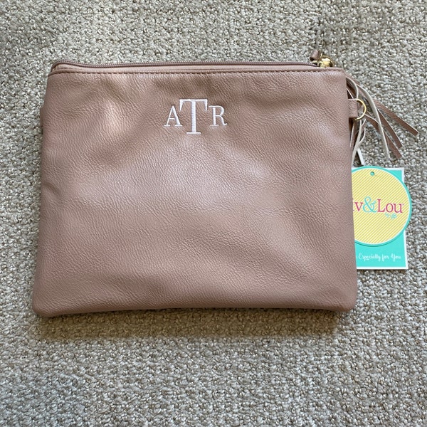 Vegan Leather Wristlet Purse Viv & Lou®, Monogram Purse, Personalized ...