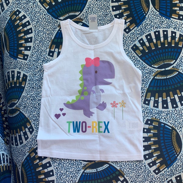 Two Rex 2 Rex Girl Dinosaur Birthday Shirt , 2 Rex Birthday Shirt, Girl ...