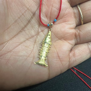 925 Sterling Silver Fish Necklace, Gold Fish Necklace, Red String ...