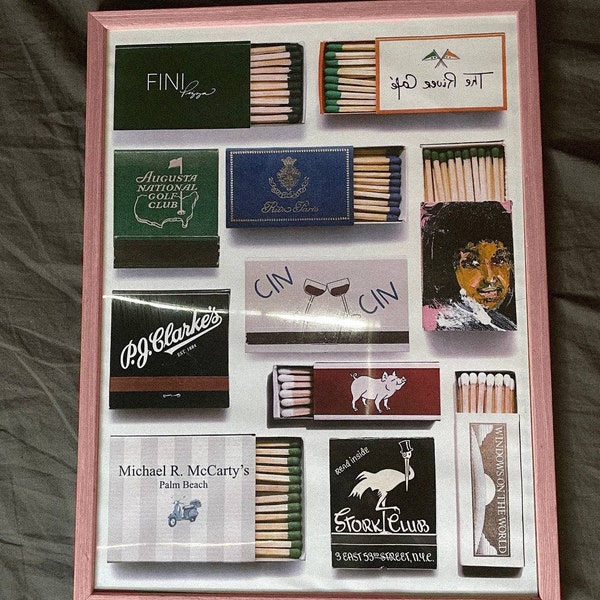 VINTAGE MATCHBOX PRINT, Trendy Matches Poster, Retro Matchbook Wall Art ...