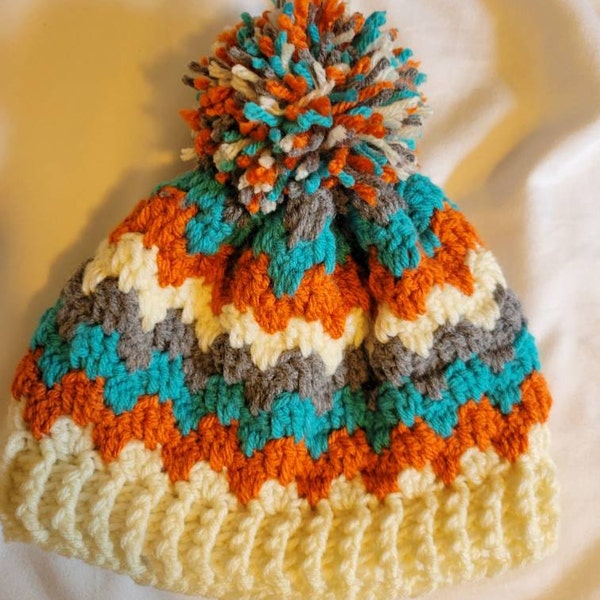 Crochet Hat Pattern:granny Square, Stitch Beanie (PDF Pattern), Photo ...