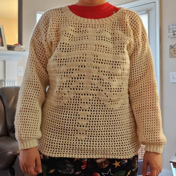 The Skeleton Sweater Crochet Pattern| Filet Crochet| Digital Pdf Only ...