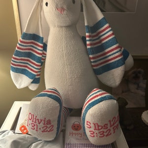 Plush Bunny From YOUR Baby's Hospital Receiving Blanket - Etsy